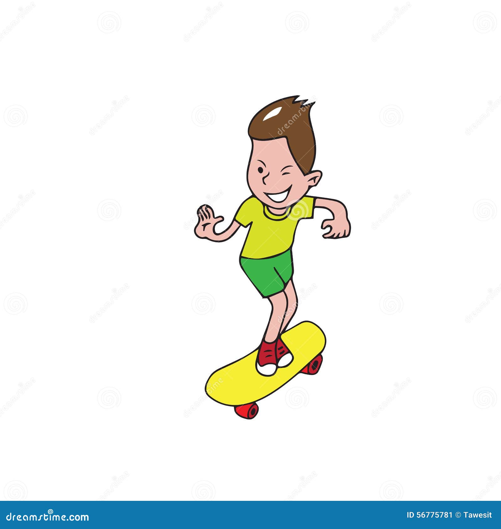 Boy playing skateboard stock vector. Illustration of skating - 56775781