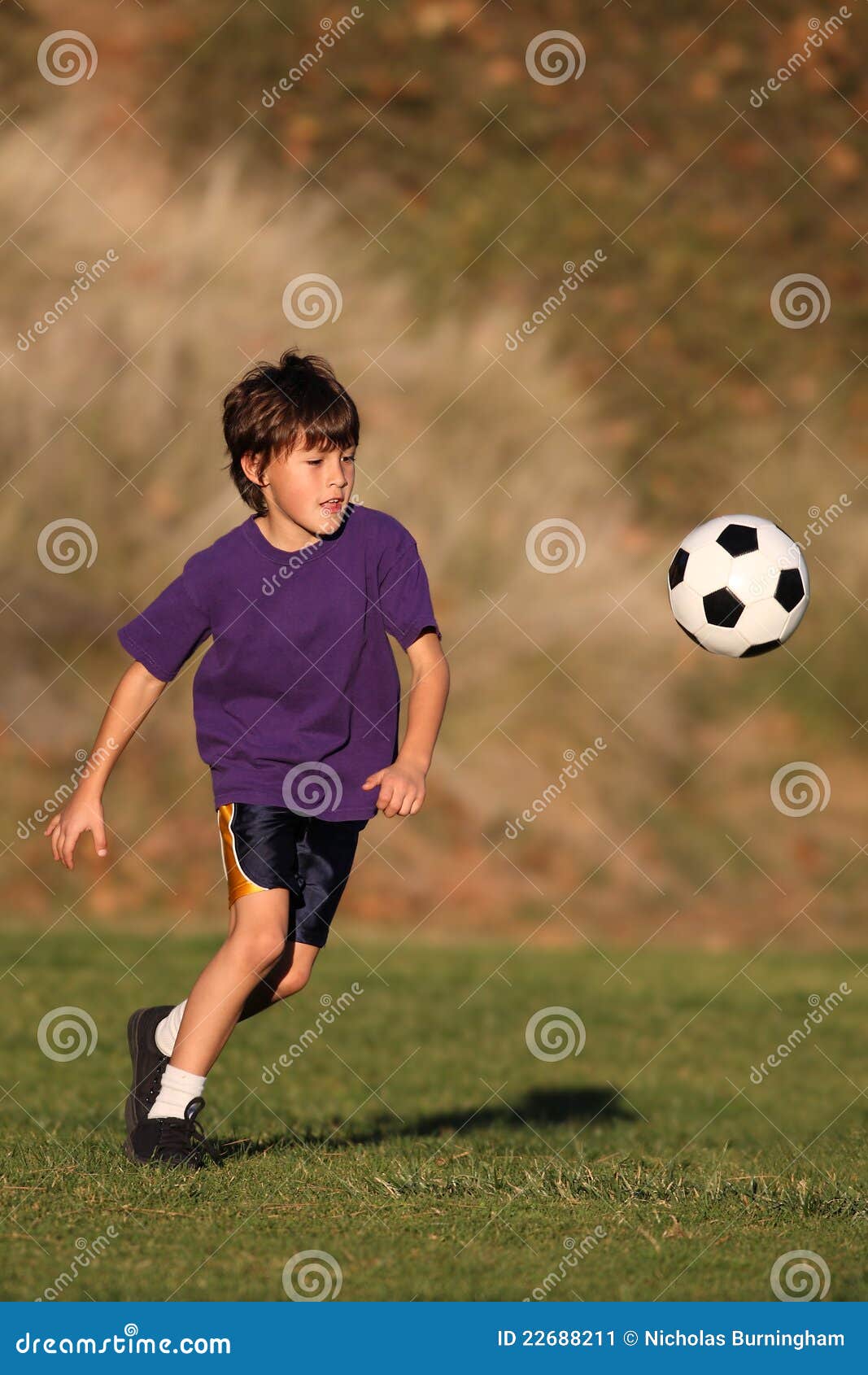 Boy Playing with Soccer Ball Stock Image - Image of healthy, match ...