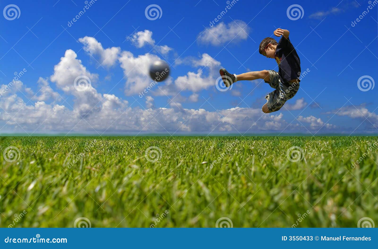 Boy Playing Soccer - Clipping Stock Image - Image of stadium, goal: 3550433