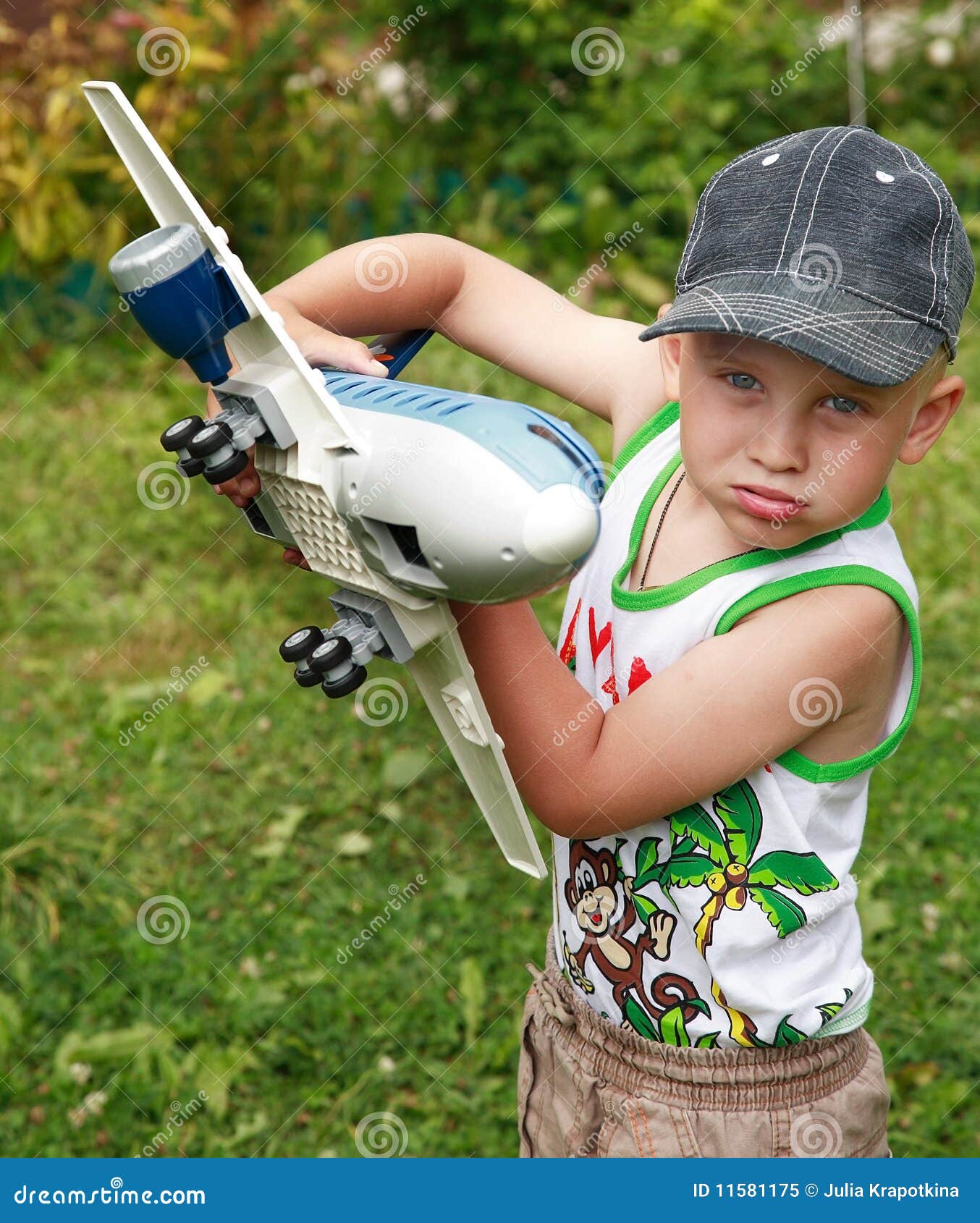 The Boy Playing with Toy Airplane Stock Image - Image of little ...