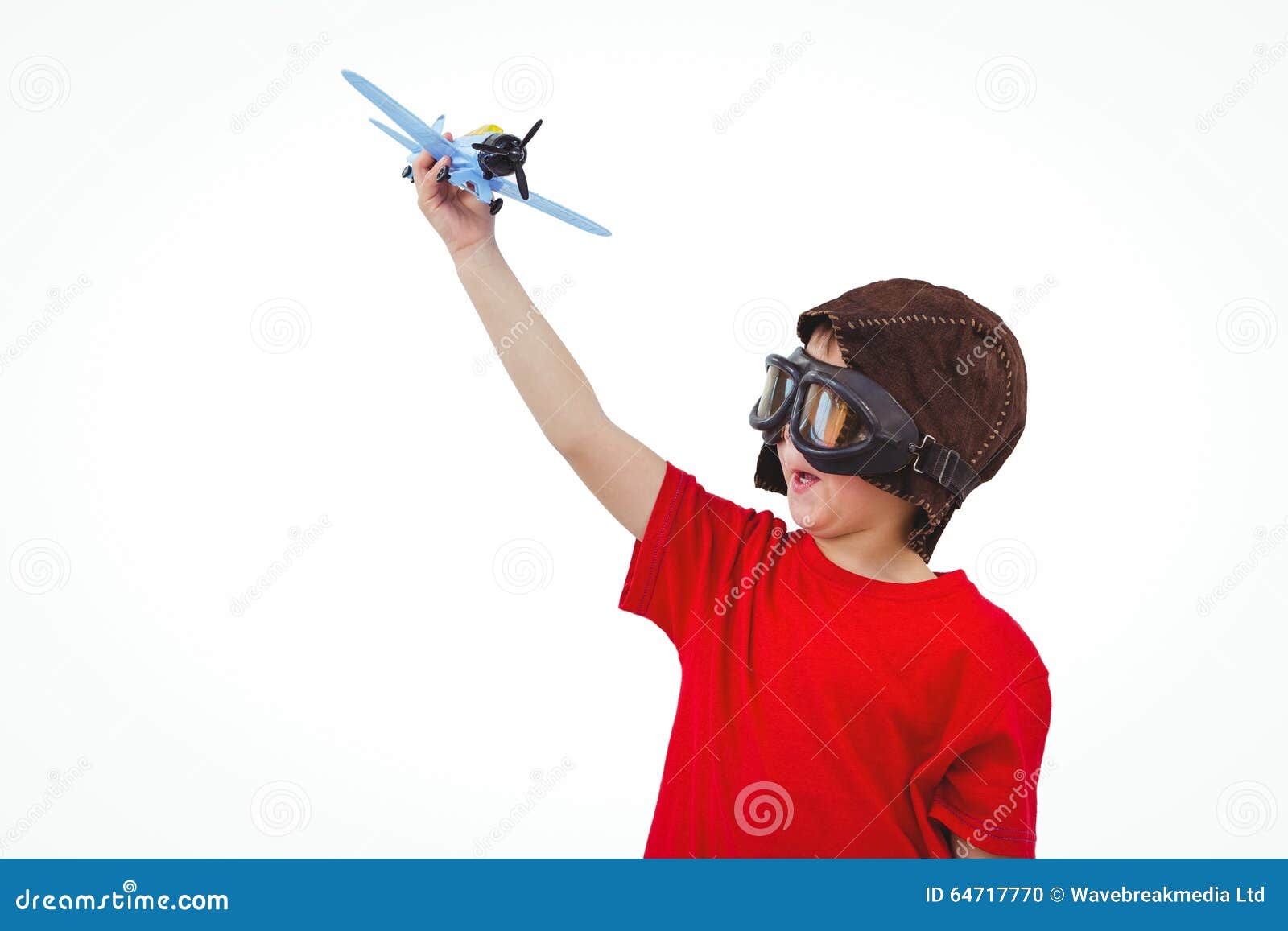 Boy Playing with Toy Airplane Stock Photo - Image of flying, pretty ...
