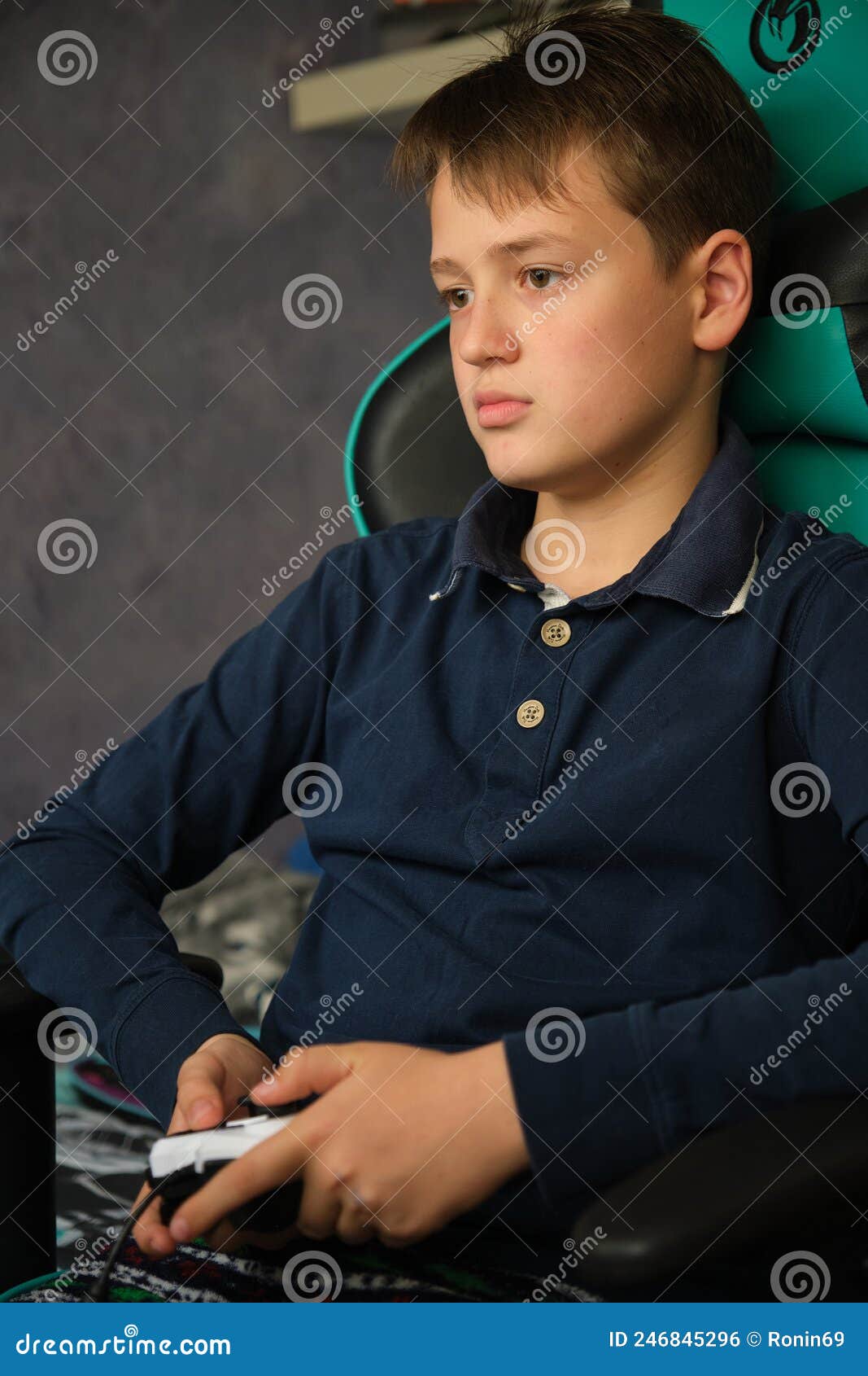 The Boy is Playing a Video Game Console Stock Photo - Image of screen ...