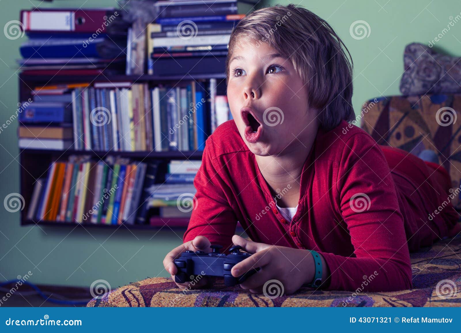 Boy Playing a Video Game Console. Stock Image - Image of behavior, male ...