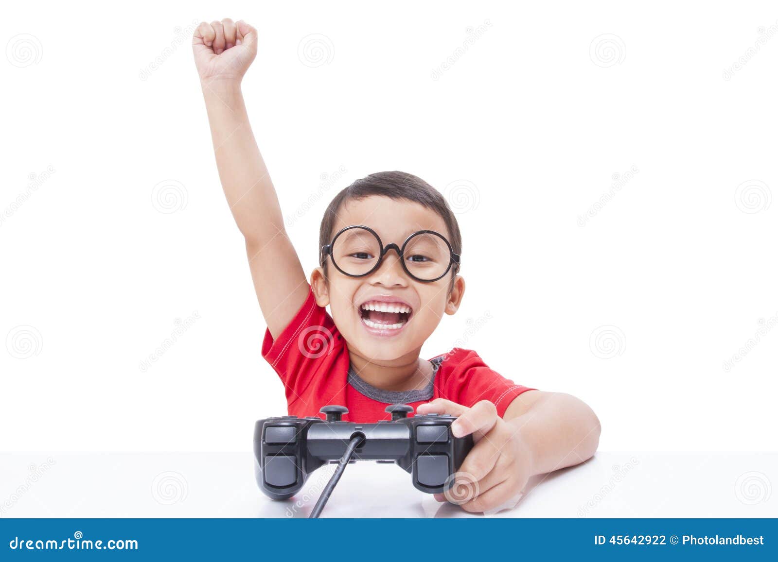 Boy playing video game stock photo. Image of positivity - 45642922