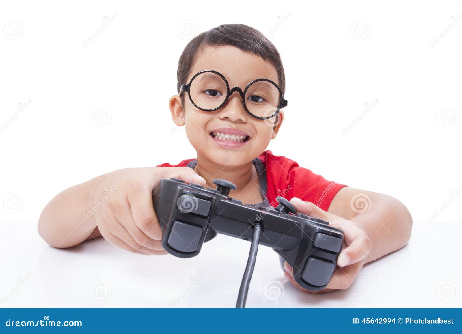 Boy playing video game stock photo. Image of active, joystick - 45642994