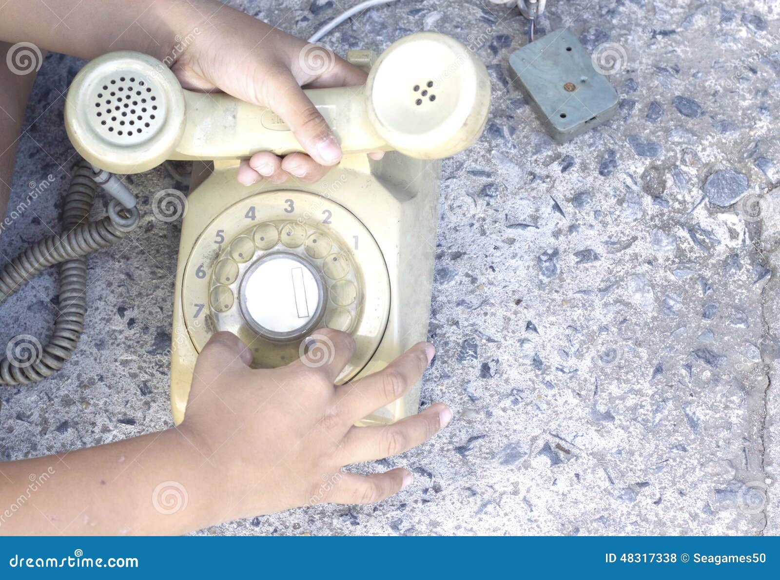 The Boy Playing Vintage Telephone Stock Photo - Image of contact, retro ...