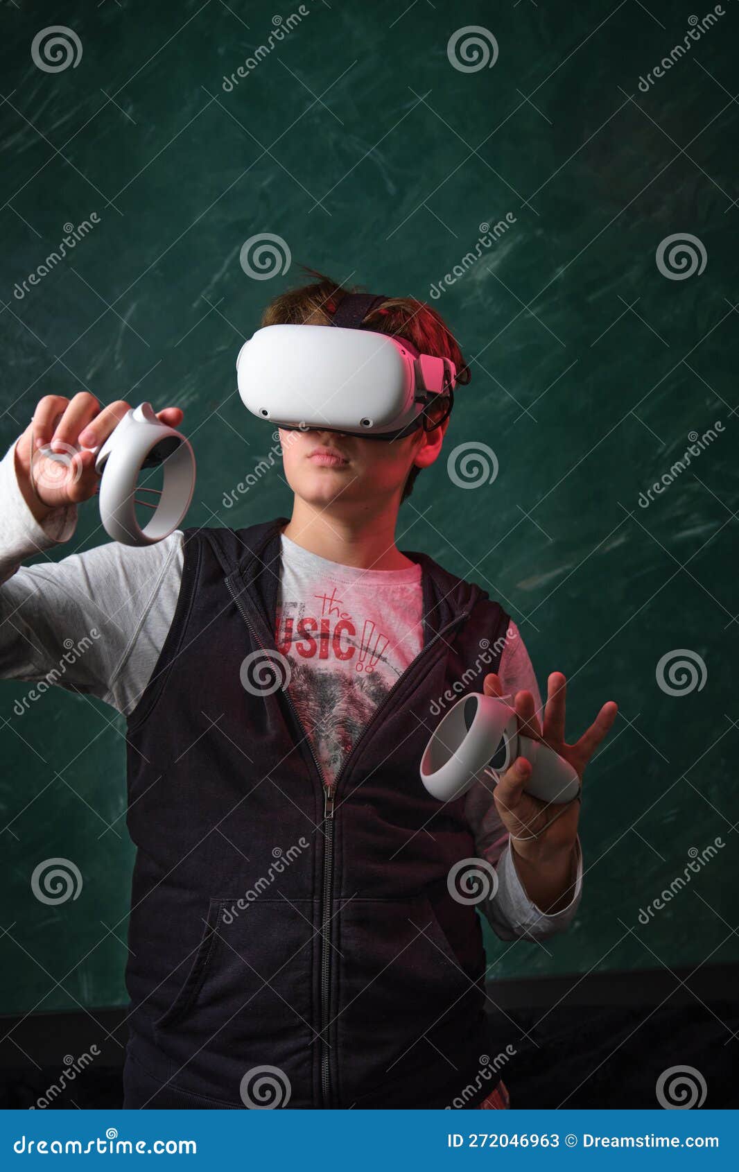 A Boy Playing with VR Headset Stock Image - Image of electronic ...