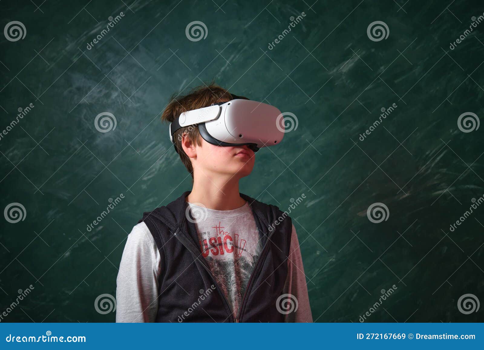 A Boy Playing with VR Headset Stock Image - Image of people, device ...