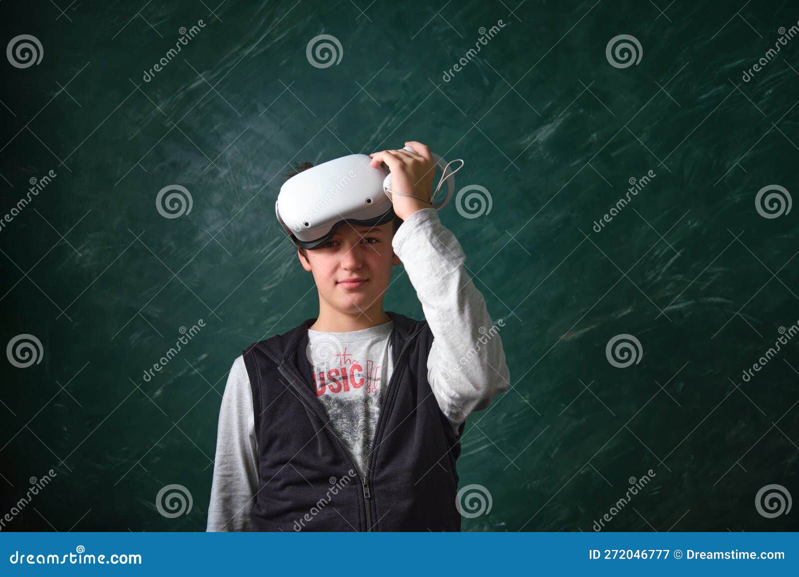 A Boy Playing with VR Headset Stock Image - Image of virtual, headset ...