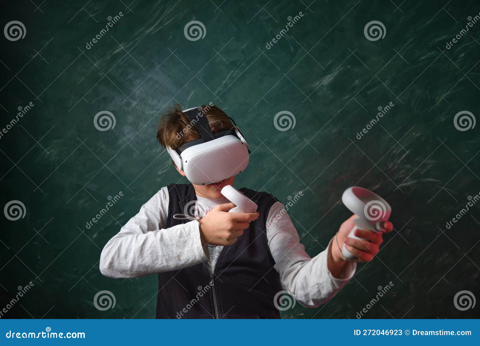A Boy Playing with VR Headset Stock Image - Image of glasses ...