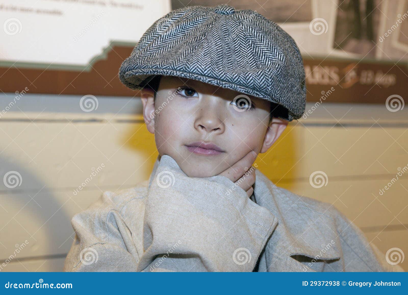 Boy plays dress up. stock photo. Image of vintage, young - 29372938