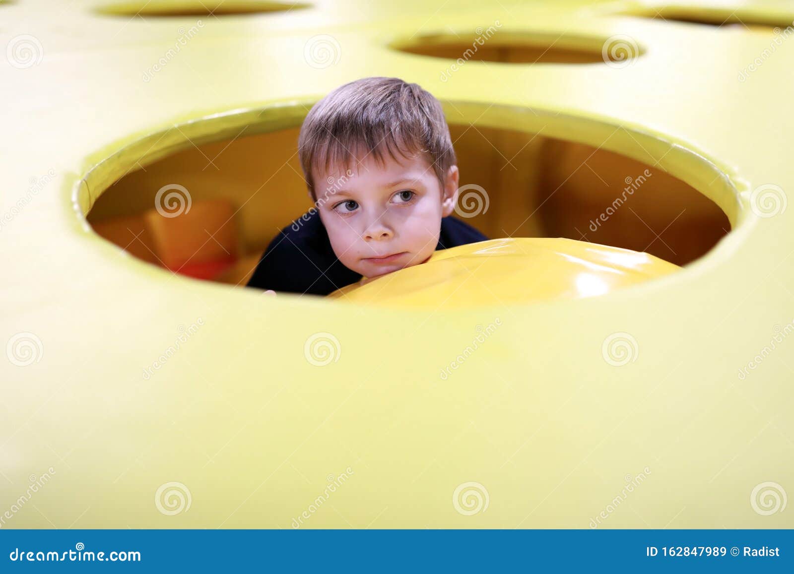 Boy plays in maze stock image. Image of cute, child - 162847989