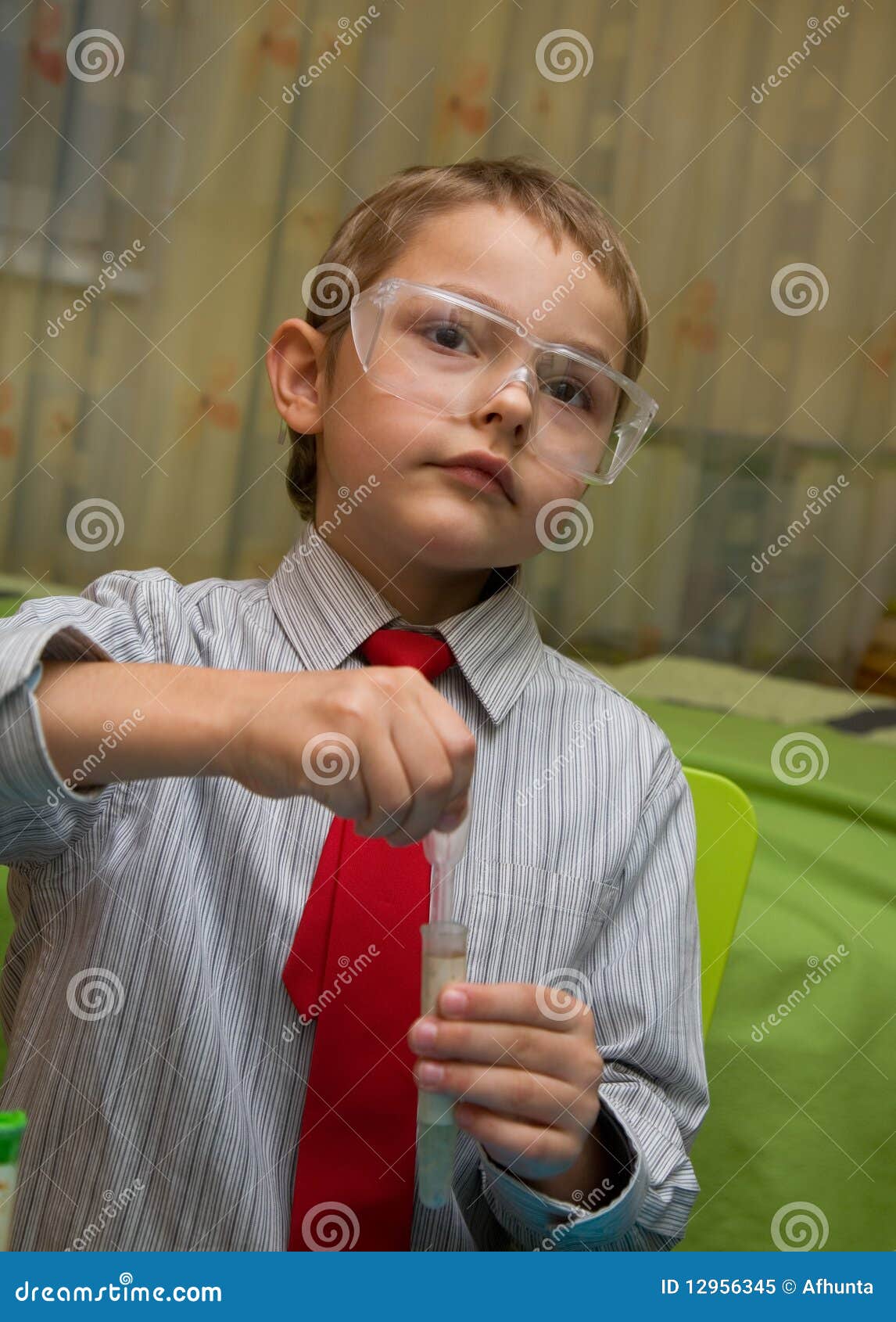 A Boy Plays in the Scientist Chemist Stock Image - Image of glasses ...