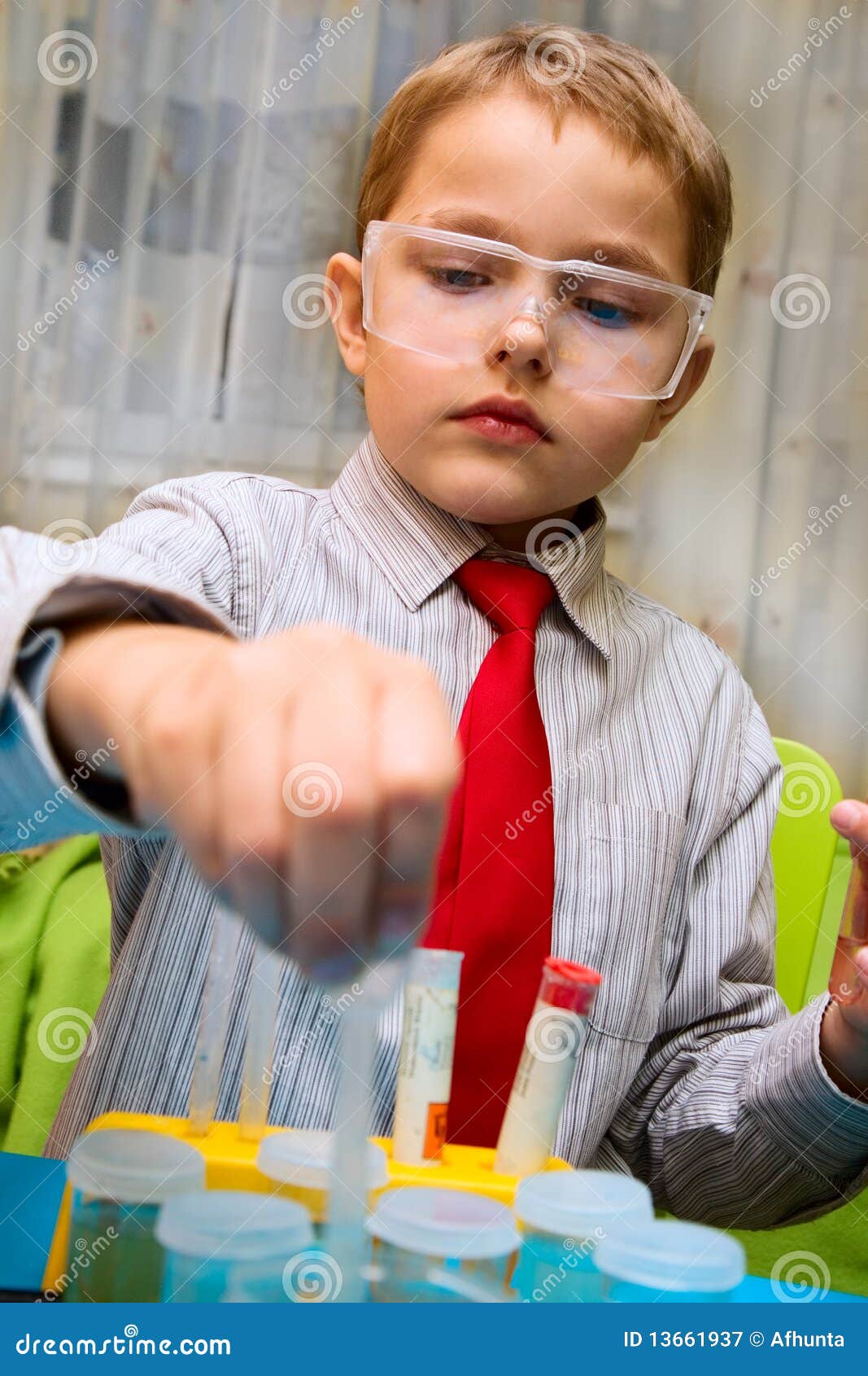 A Boy Plays in the Scientist Chemist Stock Image - Image of education ...