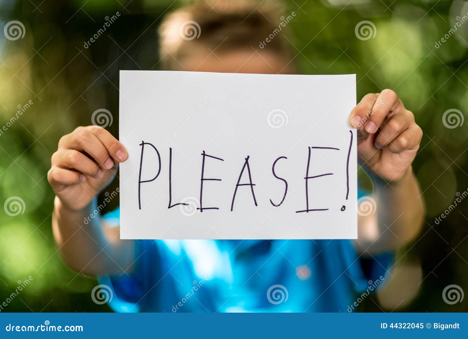 Boy With Please Sign Royalty-Free Stock Photo | CartoonDealer.com #44322045