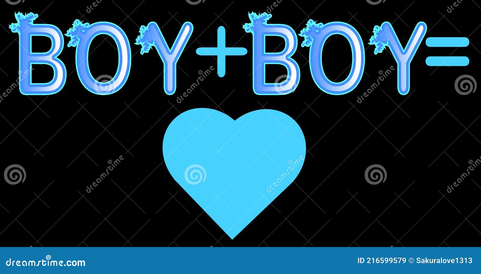 Boy Plus Boy - Inscription in Blue Letters, Lgtb Concept Stock Vector ...