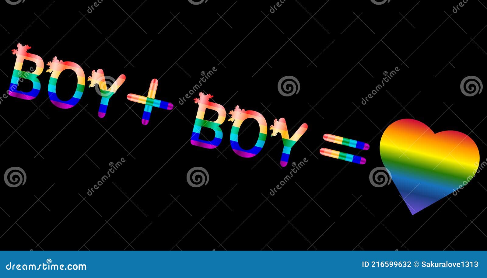 Boy Plus Boy - Inscription in Rainbow Letters, Lgtb Concept. Stock ...