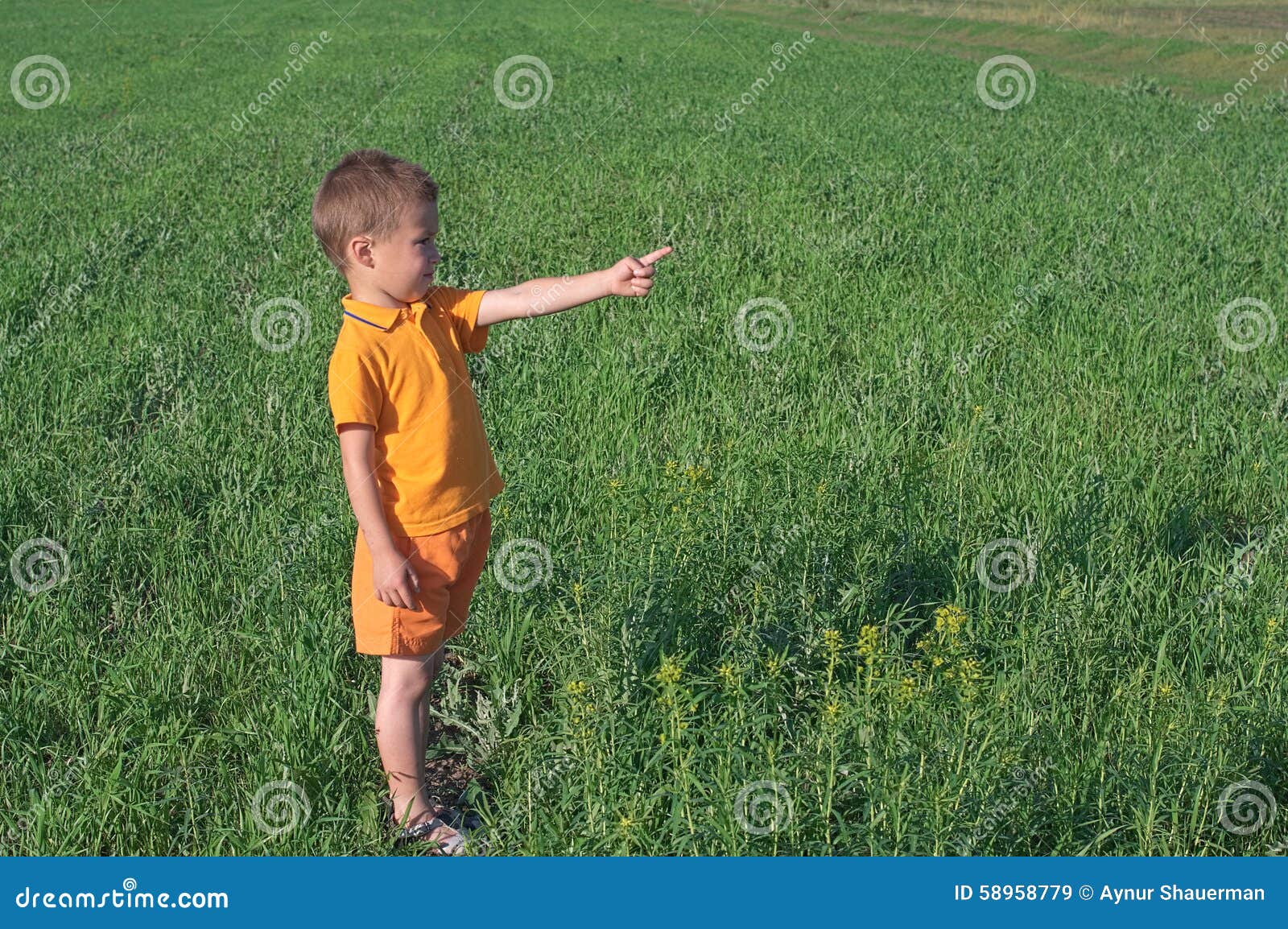 Boy point the finger right stock image. Image of present - 58958779