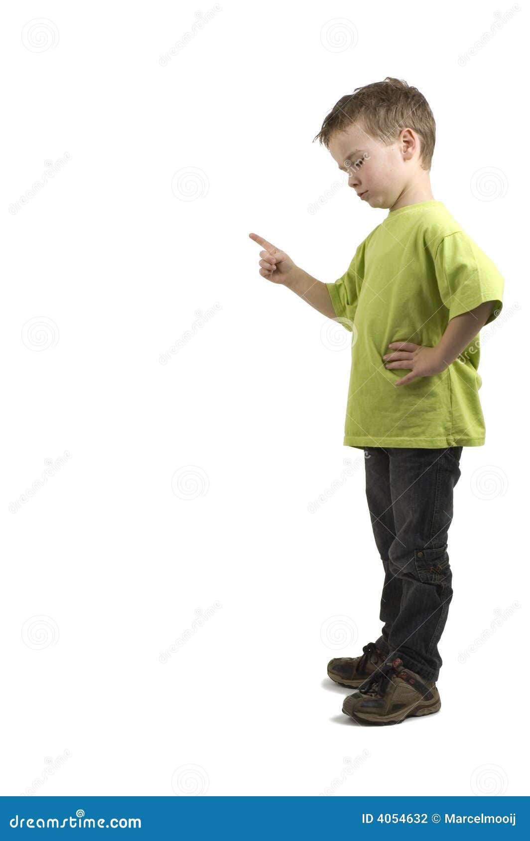 Boy Pointing Down Stock Photography - Image: 4054632