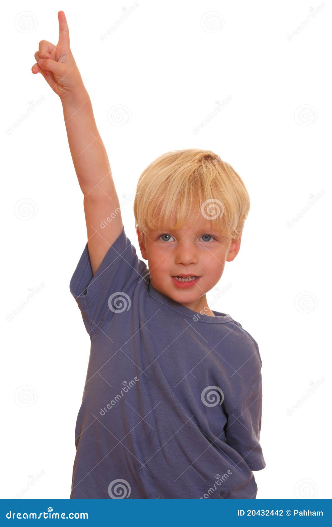 Boy pointing high stock photo. Image of isolated, little - 20432442
