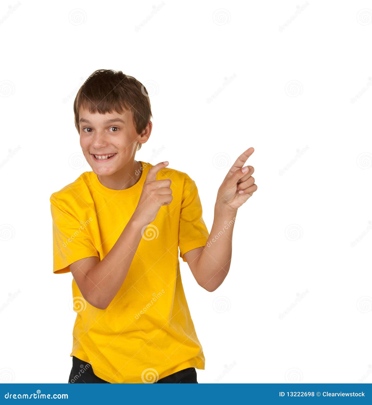 Boy Pointing To Copyspace Royalty Free Stock Photos - Image: 13222698
