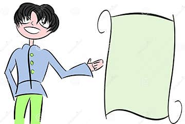 Boy Pointing To a Sign Isolated Stock Vector - Illustration of color ...