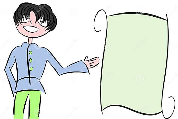 Boy Pointing To a Sign Isolated Stock Vector - Illustration of color ...