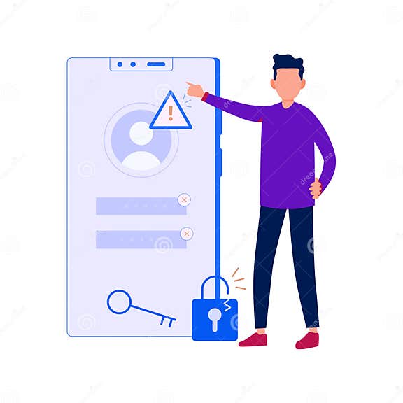 A Boy is Pointing To an Unsecured Account on a Mobile Stock ...