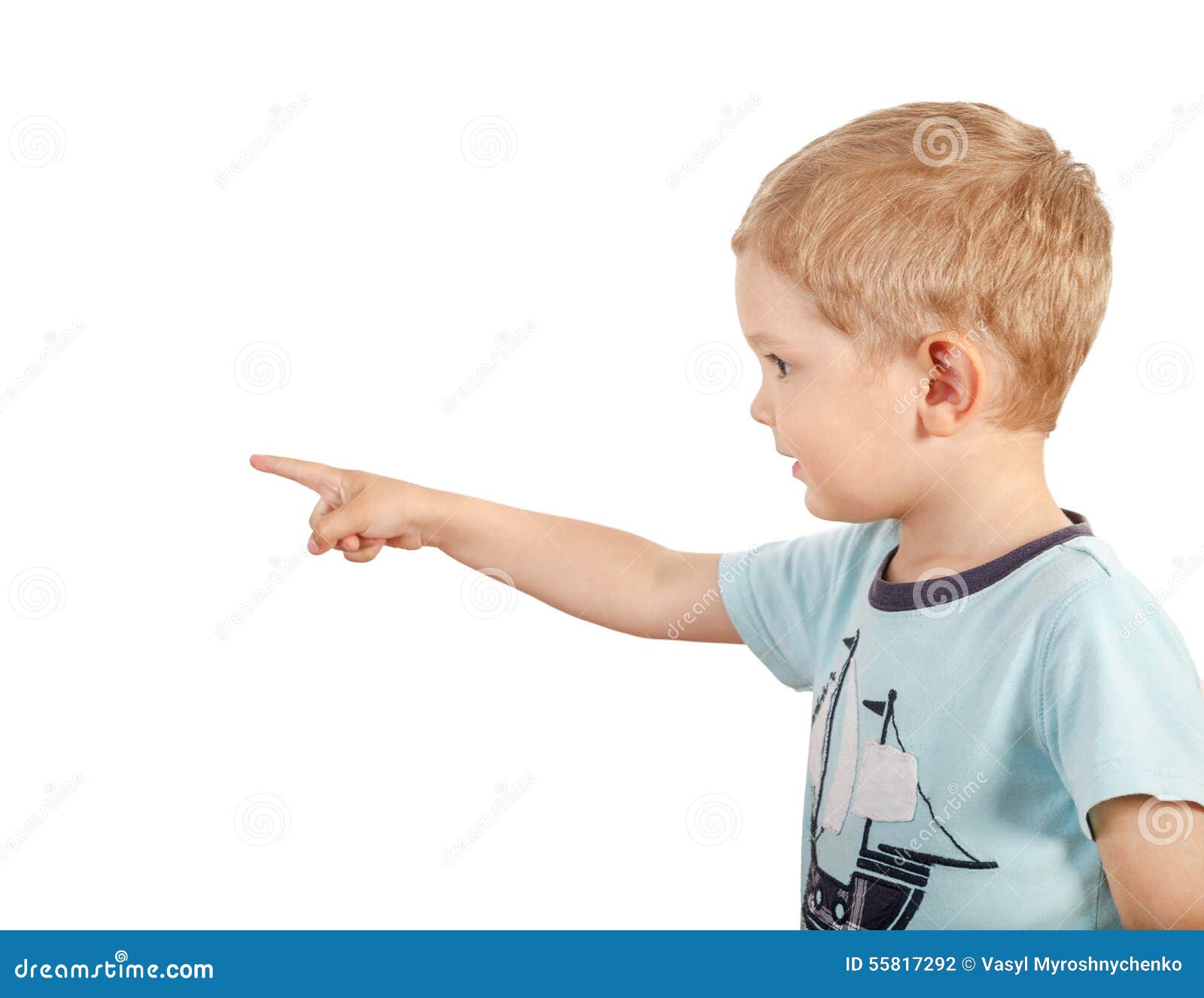The Boy Points His Finger Towards Stock Photo - Image of male, hand ...