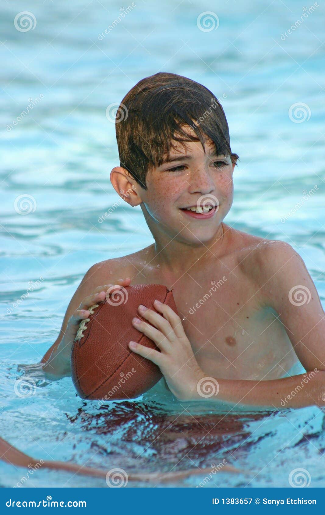 Boy in the Pool stock image. Image of kids, smiling, child - 1383657