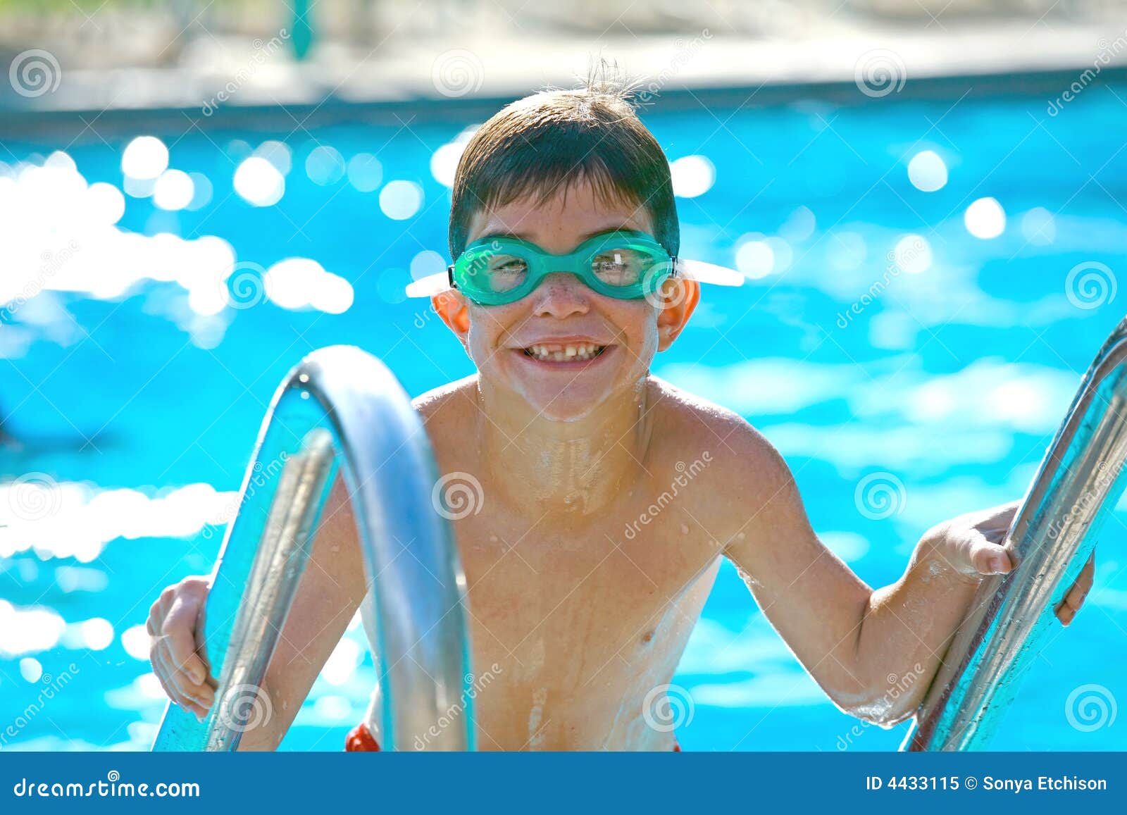 Boy at the Pool stock image. Image of domestic, cute, child - 4433115