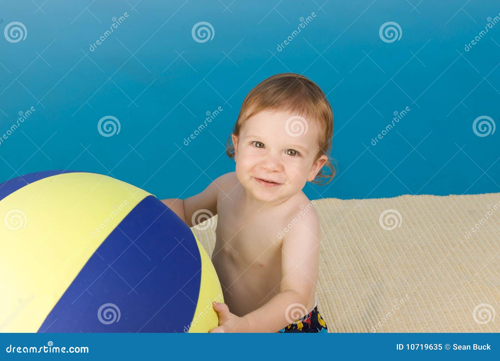 Boy at Pool with Beach Ball Stock Image - Image of beautiful, portrait ...