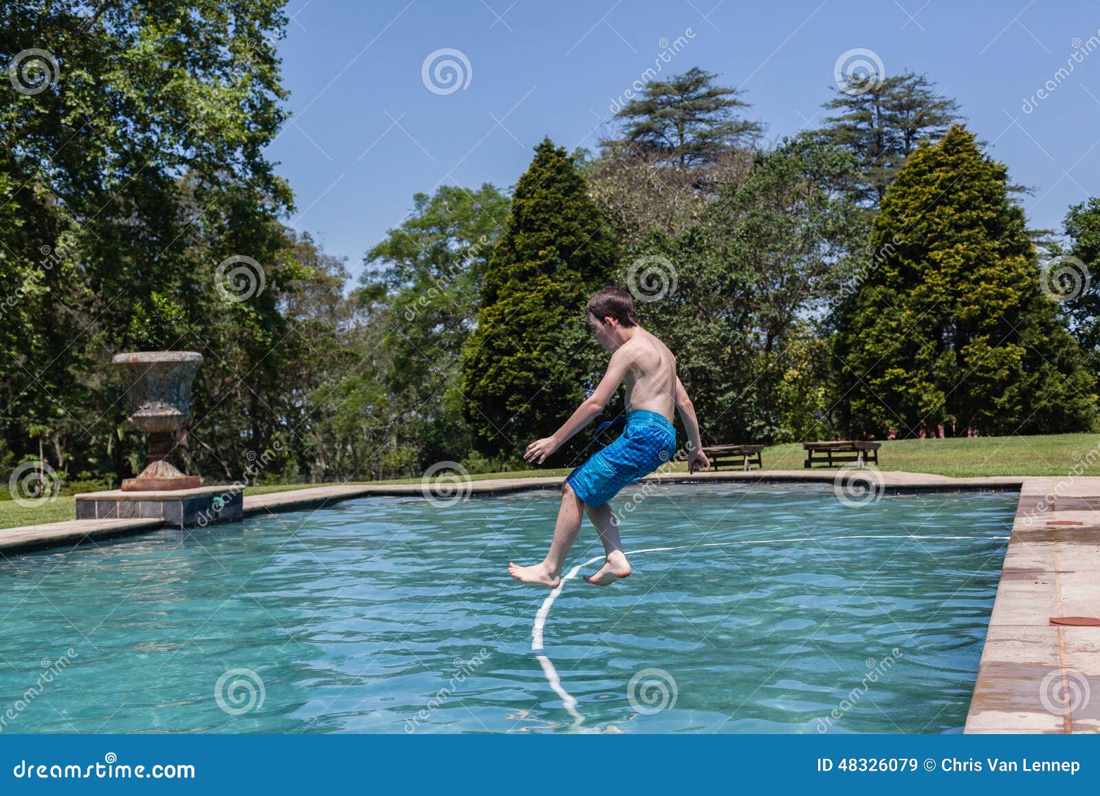 Boy Pool Jumping stock image. Image of landscape, teen - 48326079