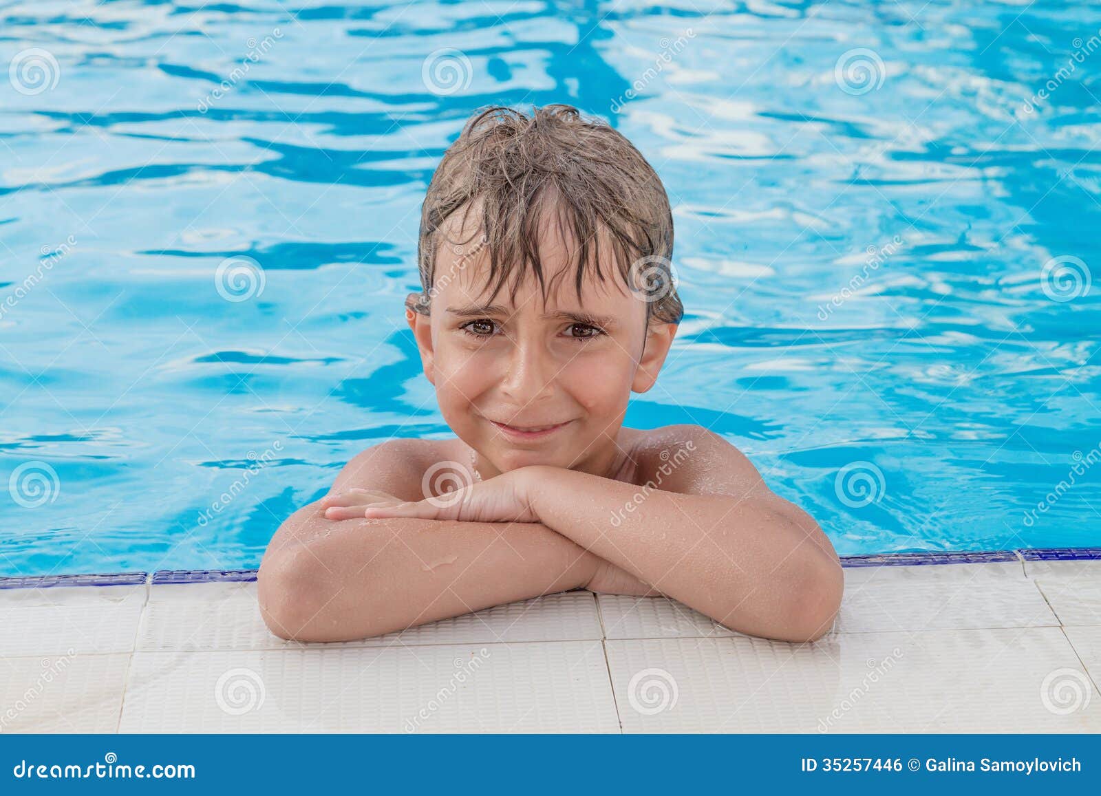Boy in the pool stock photo. Image of cheerful, sport - 35257446