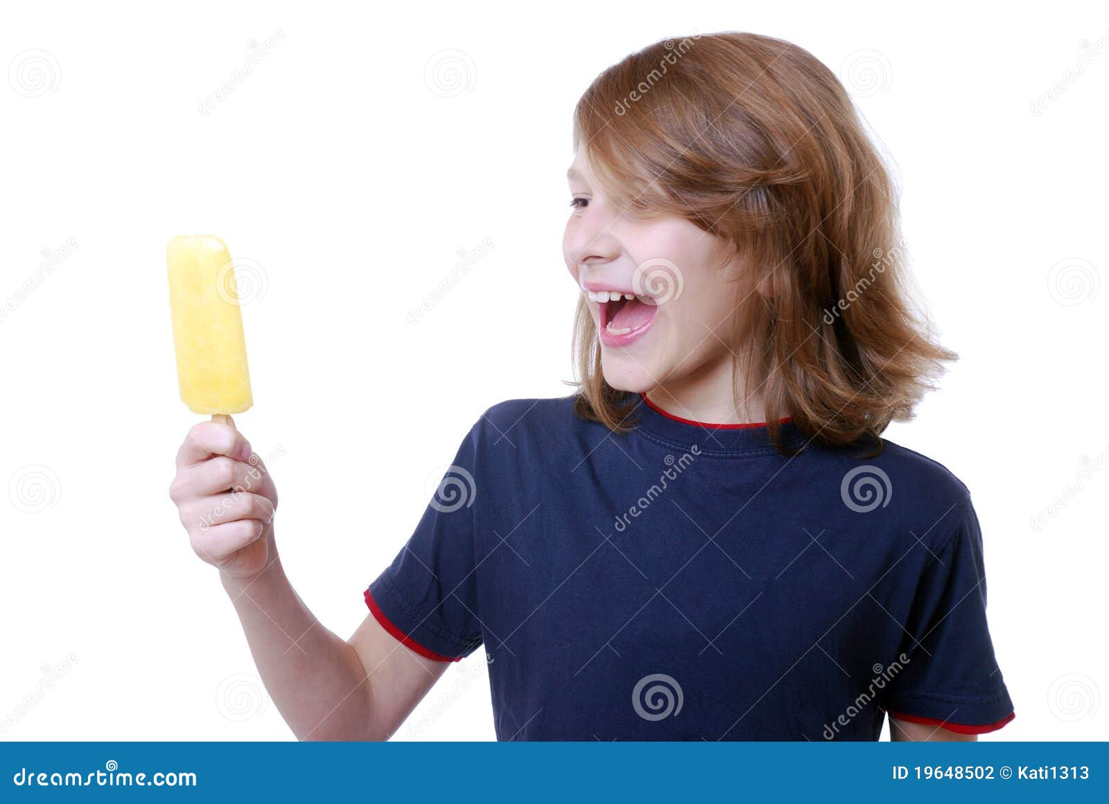 Boy with popsicle stock photo. Image of long, cheerful - 19648502