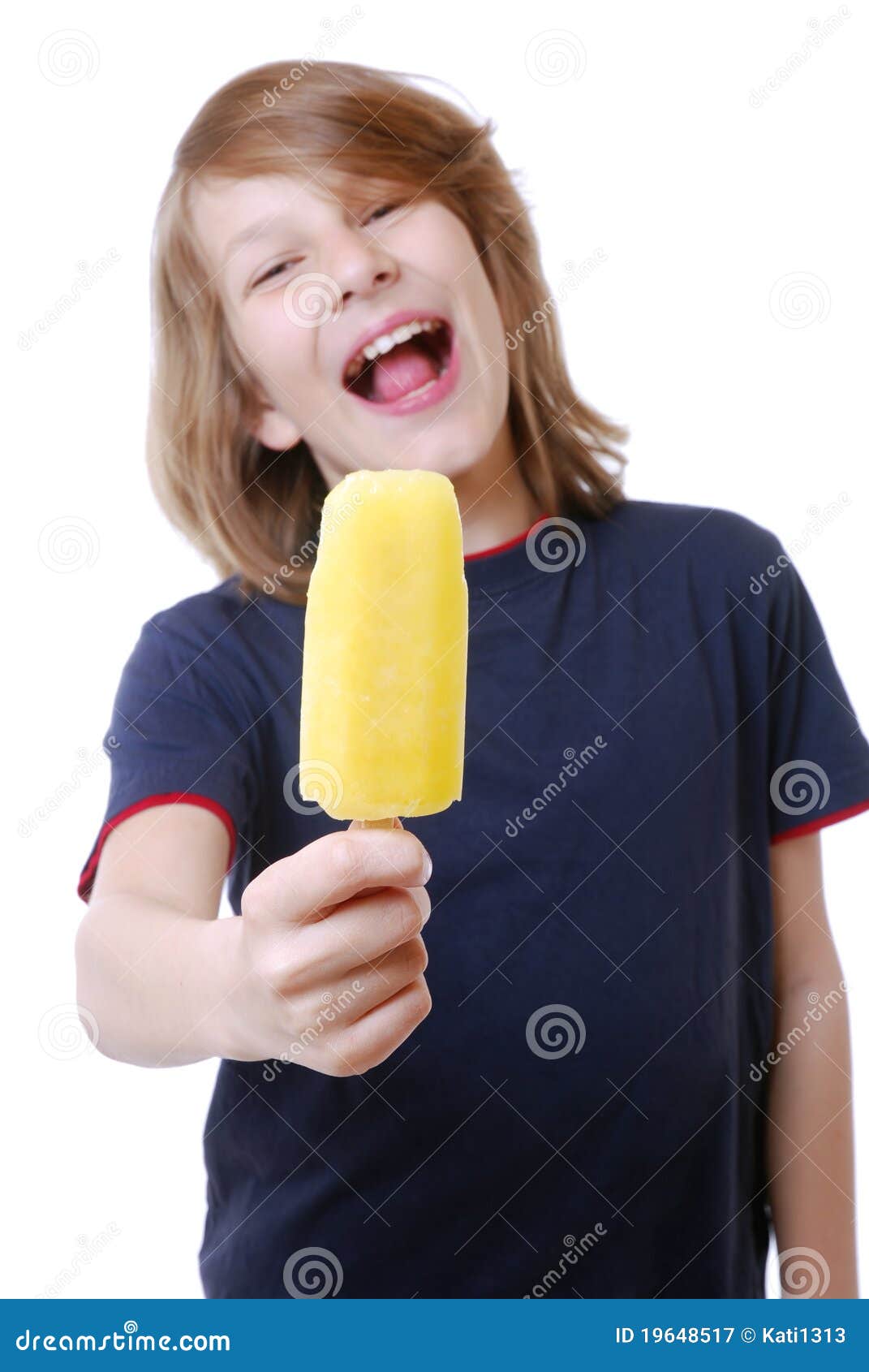 Boy with popsicle stock image. Image of camera, reaches - 19648517
