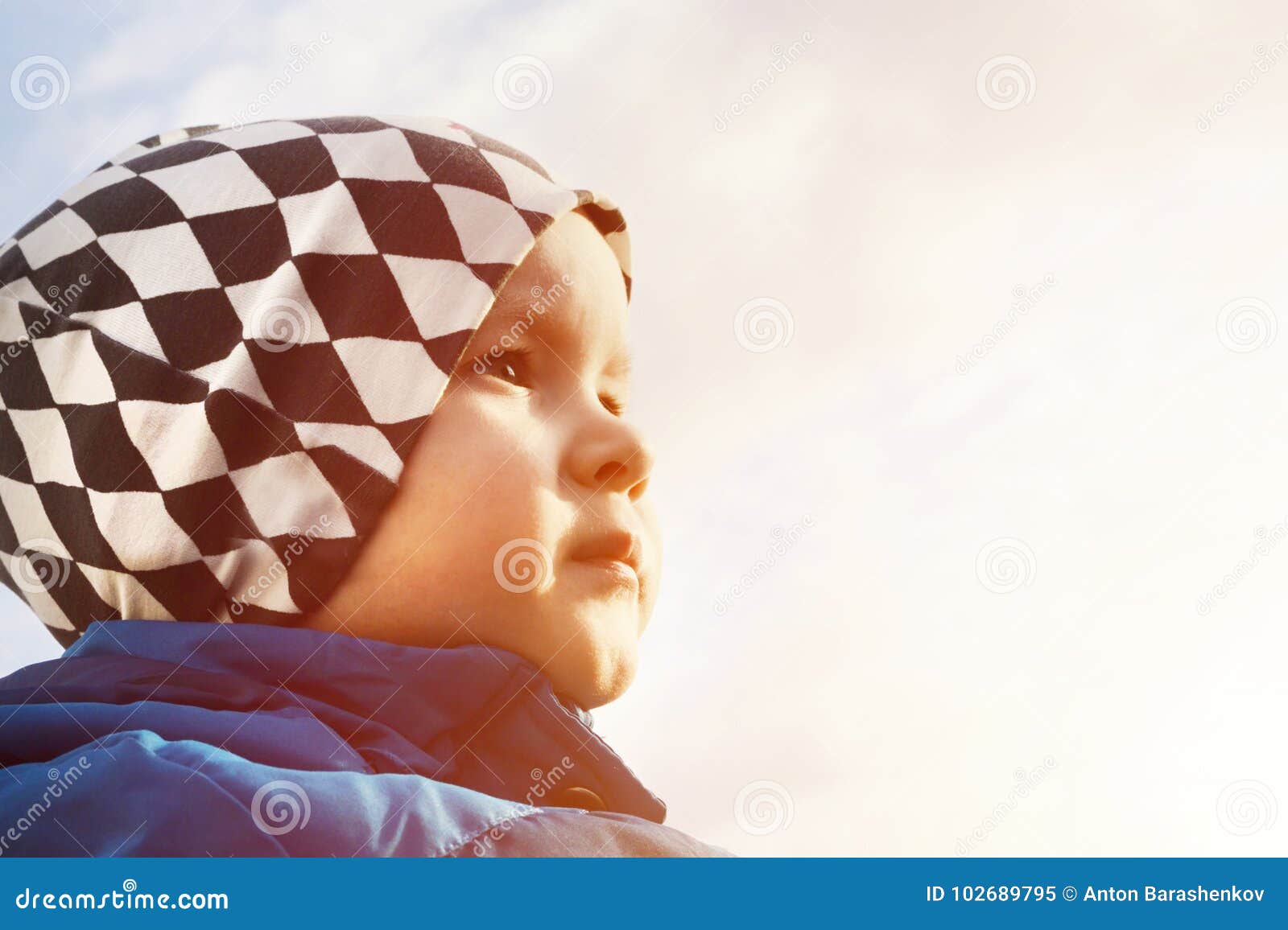 Boy Portrait Looking Forward Stock Image - Image of nature, sign: 102689795