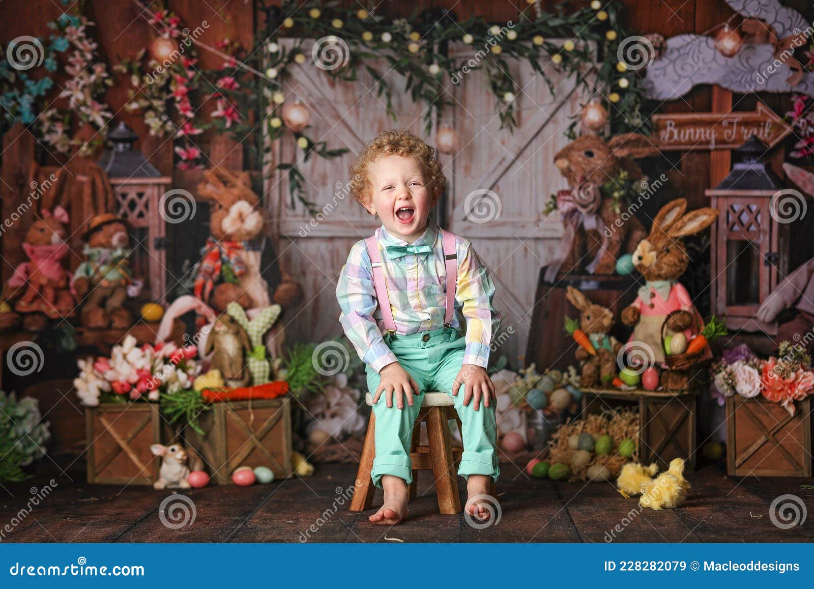 Boy Posing for Easter Portrait Stock Image - Image of expression ...