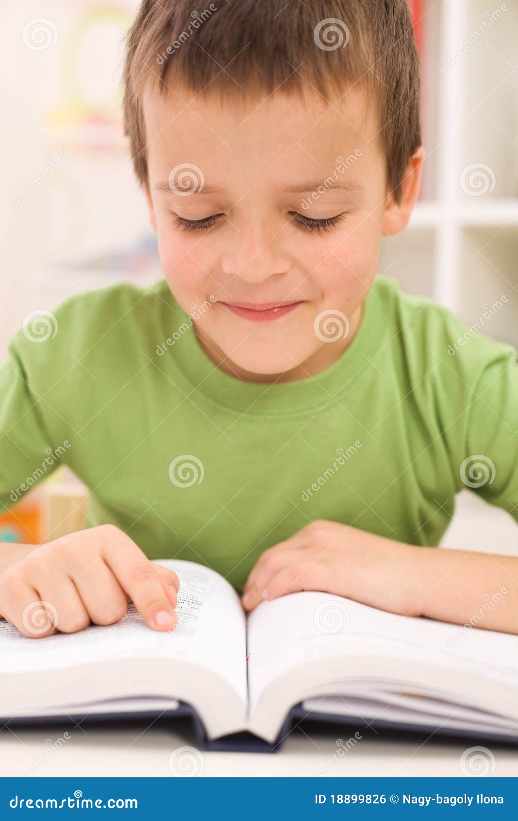 Boy Practice Reading at Home Stock Photo - Image of school, learn: 18899826