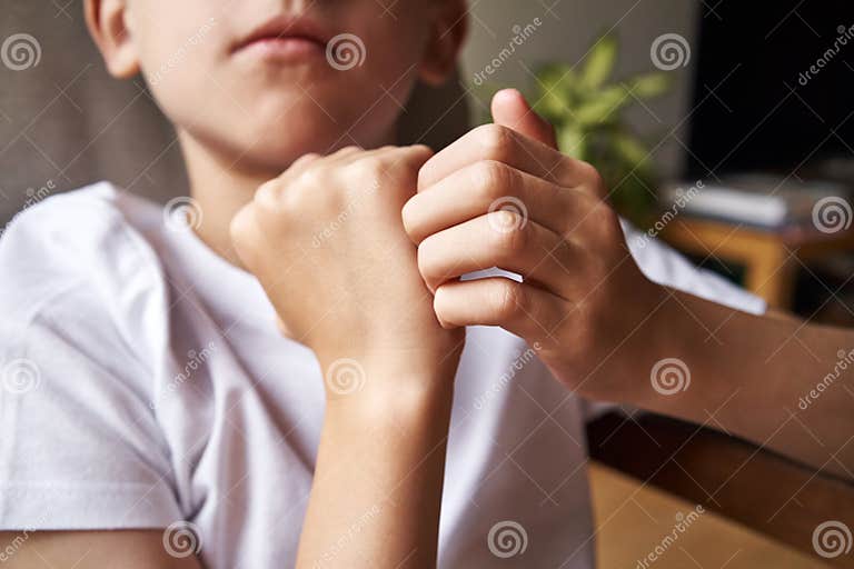 Boy Practicing EFT - Emotional Freedom Technique Stock Image - Image of ...