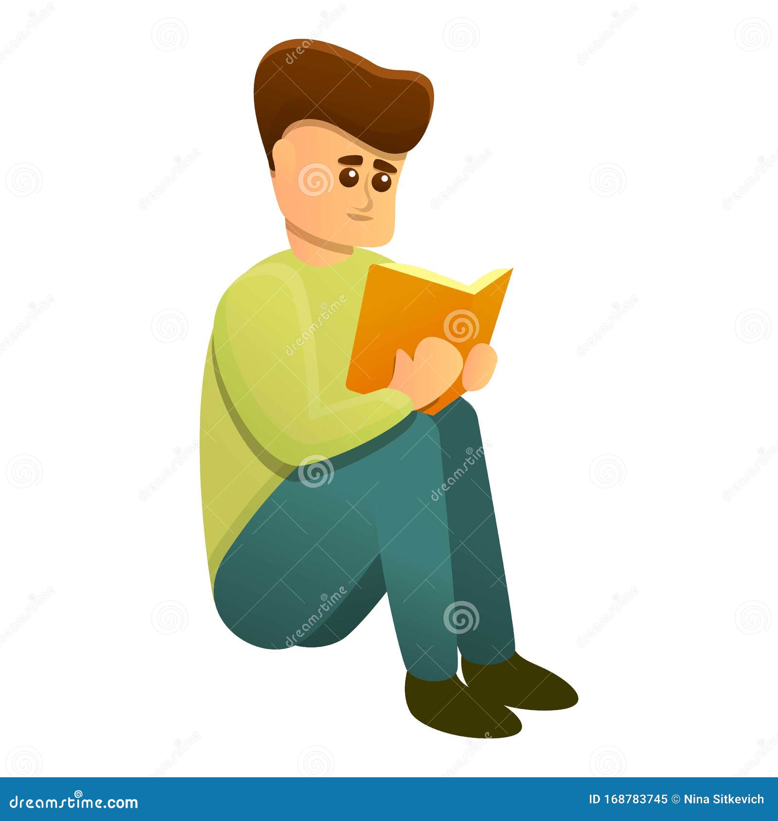 Boy Preparing for Test Icon, Cartoon Style Stock Vector - Illustration ...