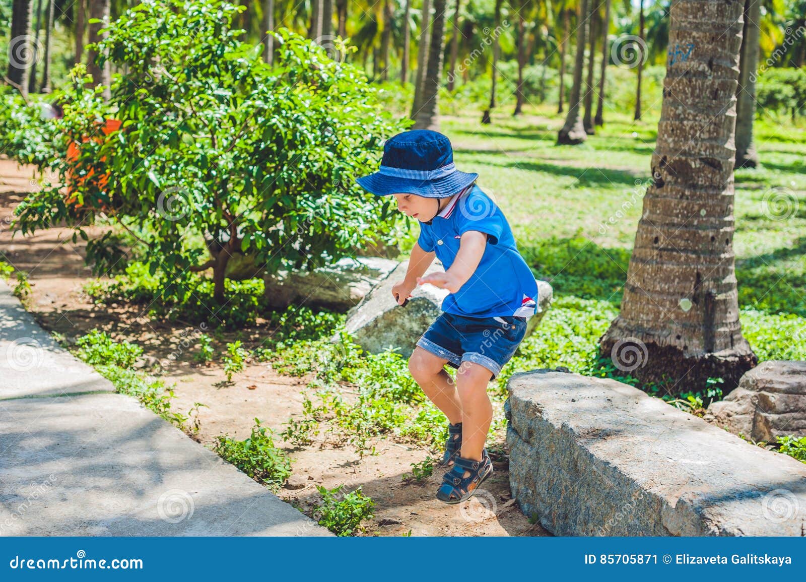 Jumping Stone In Water And Foot Trails In Beach Sand. The Coastline In ...