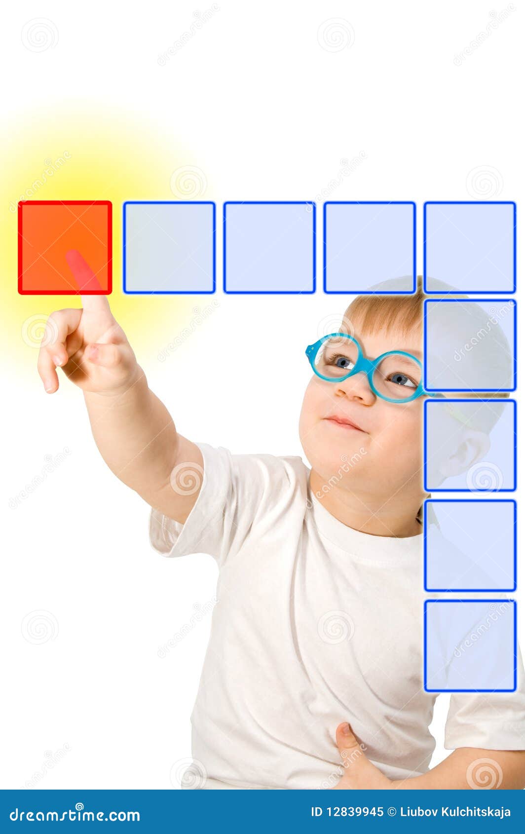 Boy Pressing the Red Button. Stock Image - Image of concept, optimistic ...