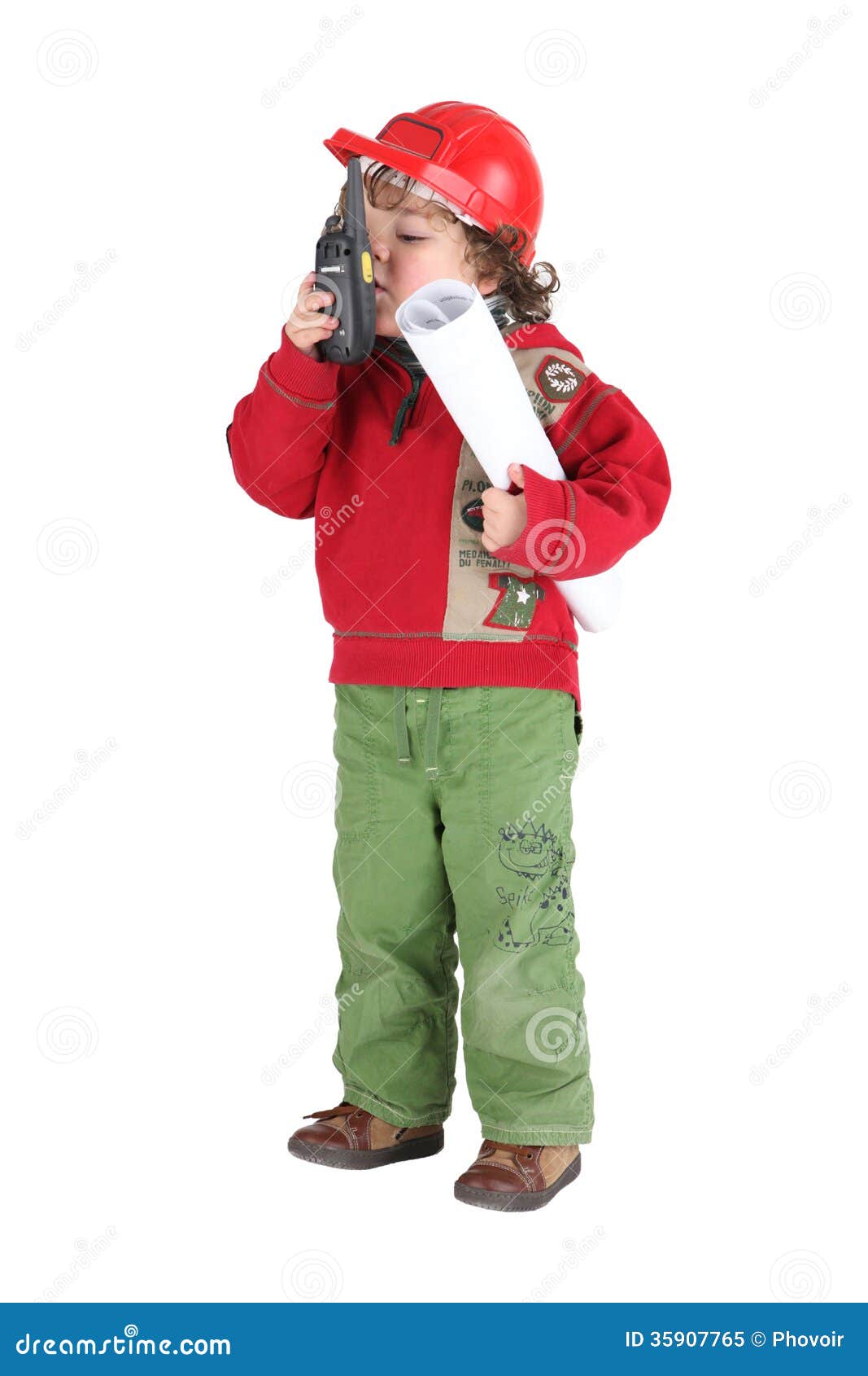 Boy Pretending To Be Foreman Stock Image - Image of little, child: 35907765