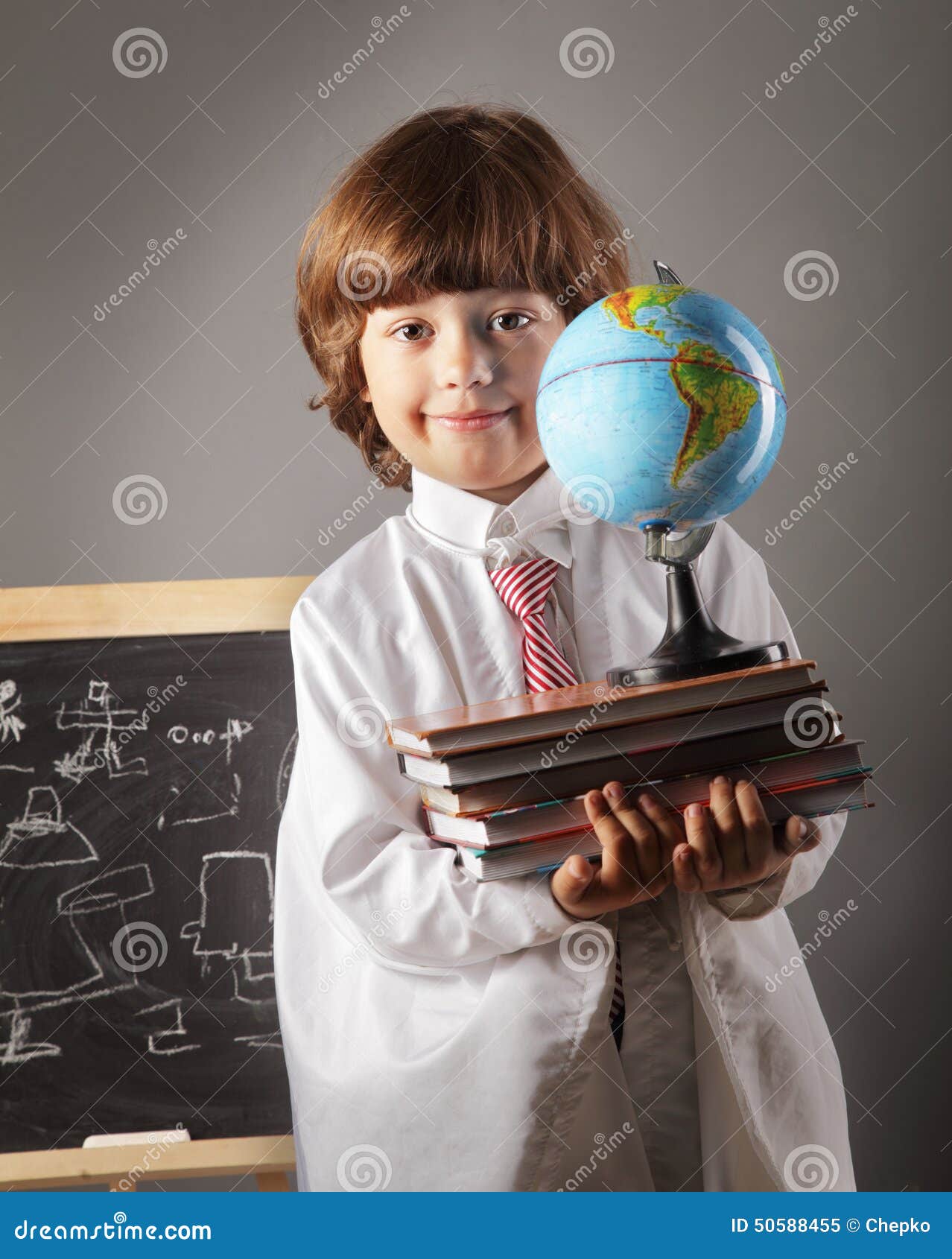 Boy Primary School Students with Books Stock Image - Image of childhood ...