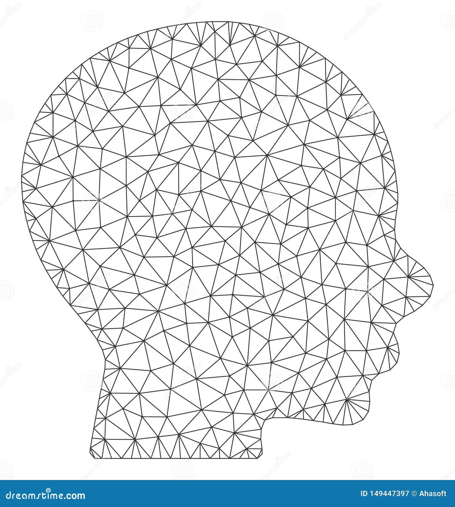 Boy Profile Polygonal Frame Vector Mesh Illustration Stock Vector ...