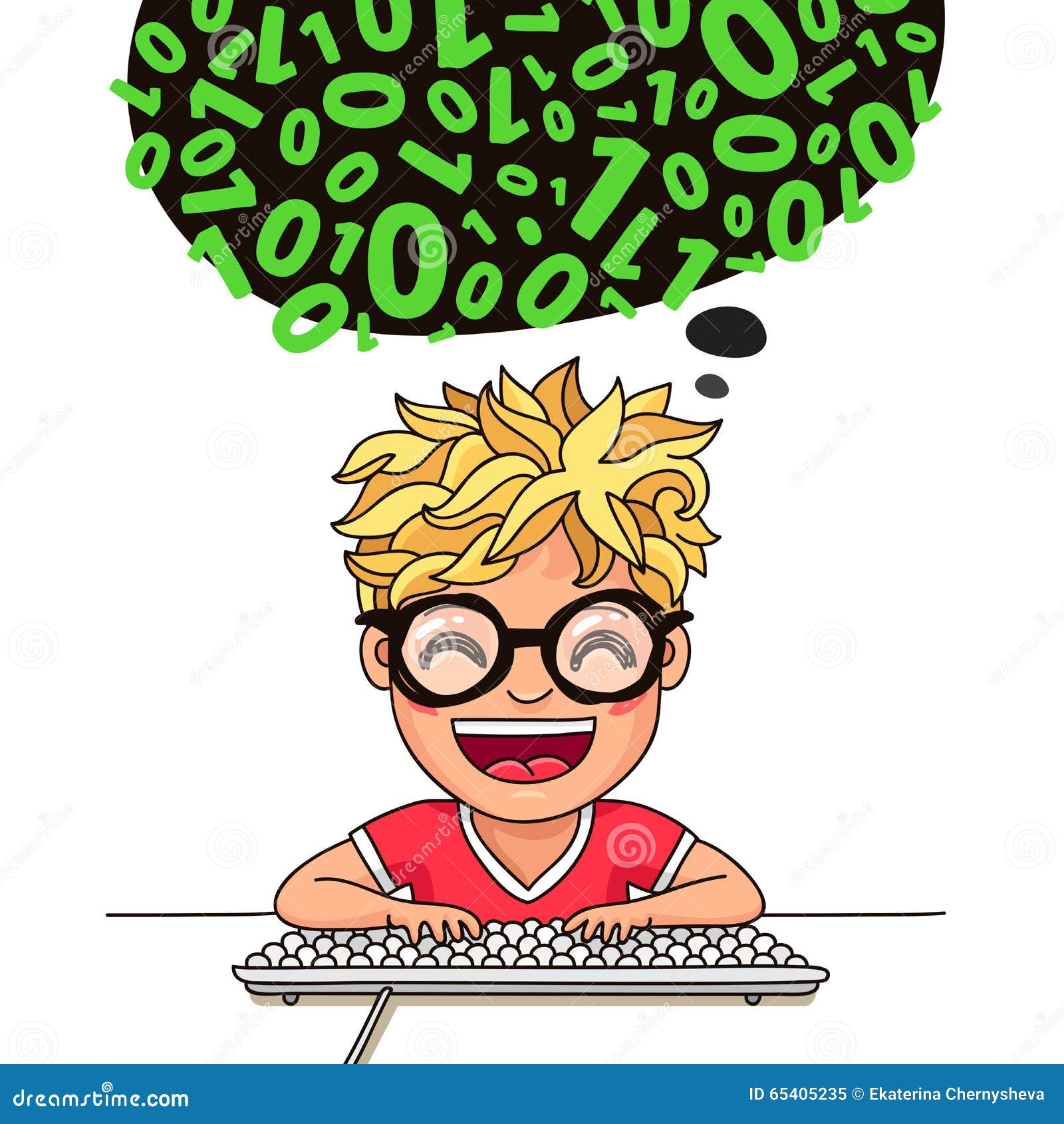 Boy Programmer Writes Code at the Keyboard Stock Vector - Illustration ... Boy Programmer Writes Code at the Keyboard Stock Vector - Illustration ...