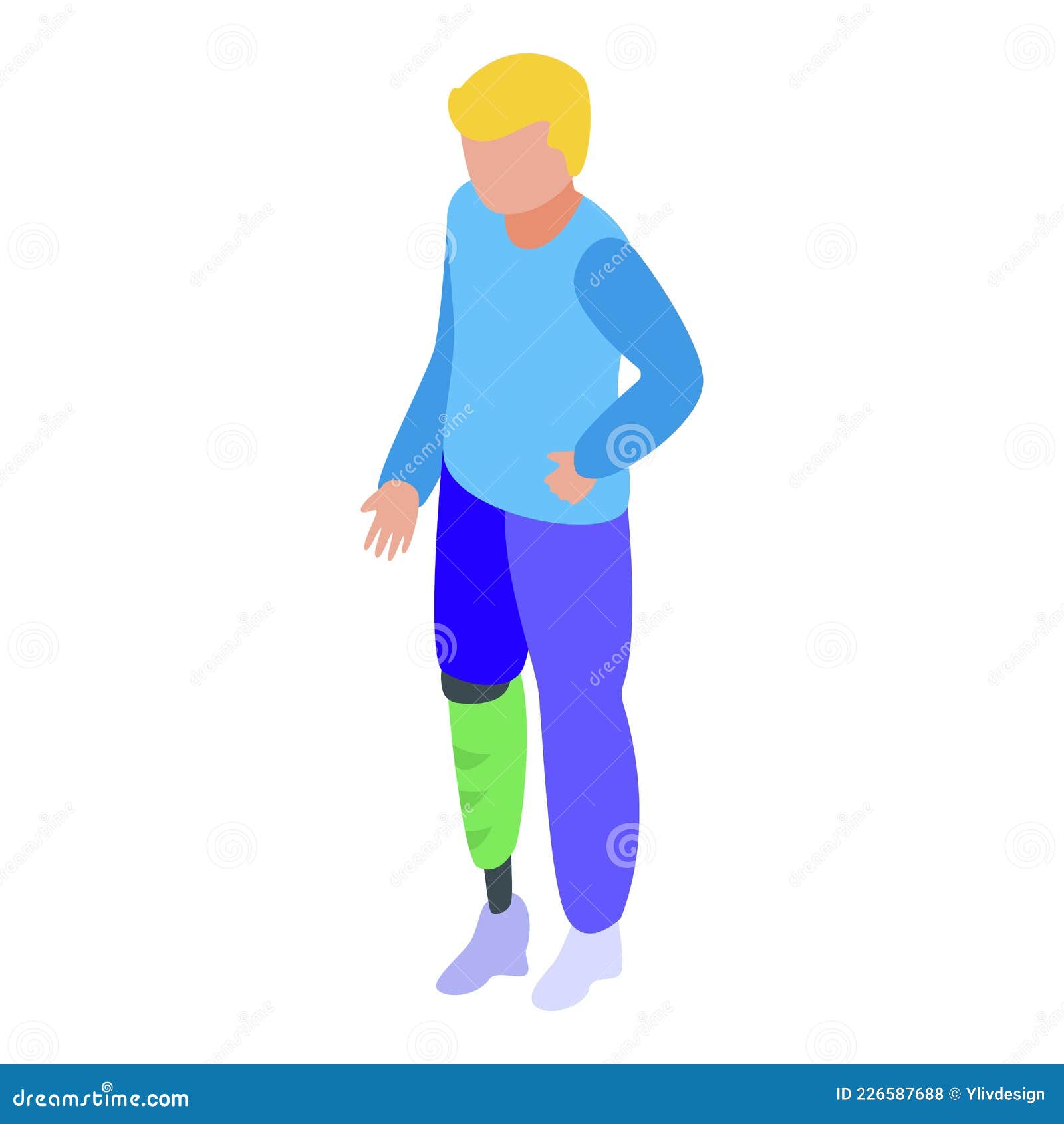 Prosthetic Leg For Amputee Cartoon Vector | CartoonDealer.com #104801841