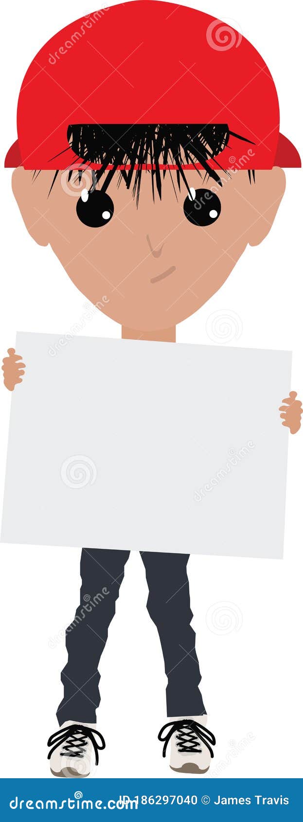 Boy Protester with Poster Sign Illustration Stock Illustration ...