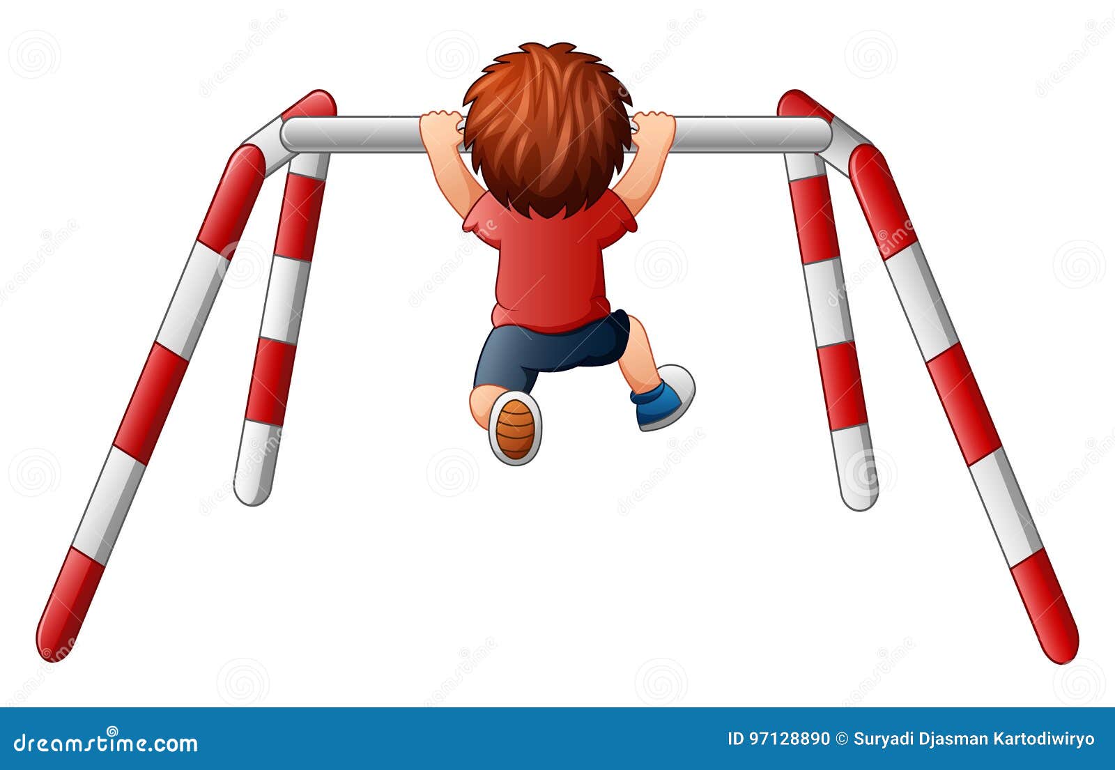 Boy Pull-up Exercise on the Crossbar Stock Vector - Illustration of ...
